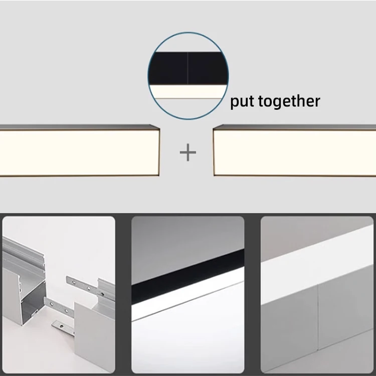 Seamless Connection Rectangles Linear Light 4ft 8ft Pendant Lights Dimmable 20w Linear Led ...