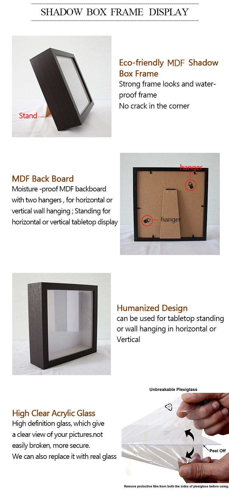 Wholesale Free Sample 2 Inch Deep Shadow Box Frames