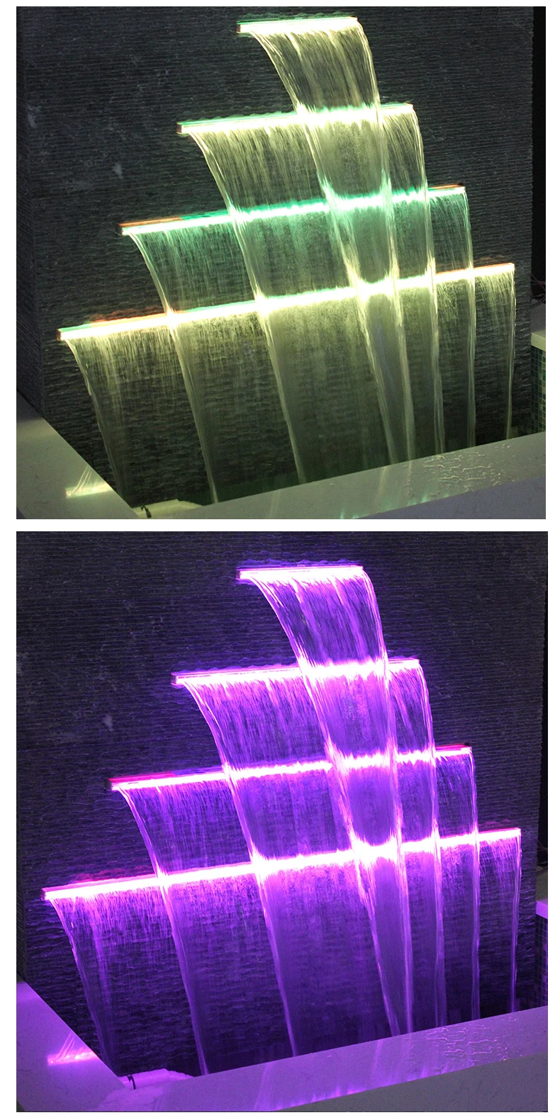 Outdoor Waterfall Wall Water Fountain Decoration Sheer Acrylic Water ...