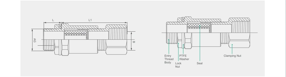 Explosion-proof Cable Gland Single Seal Unarmored With Female Thread Ex ...