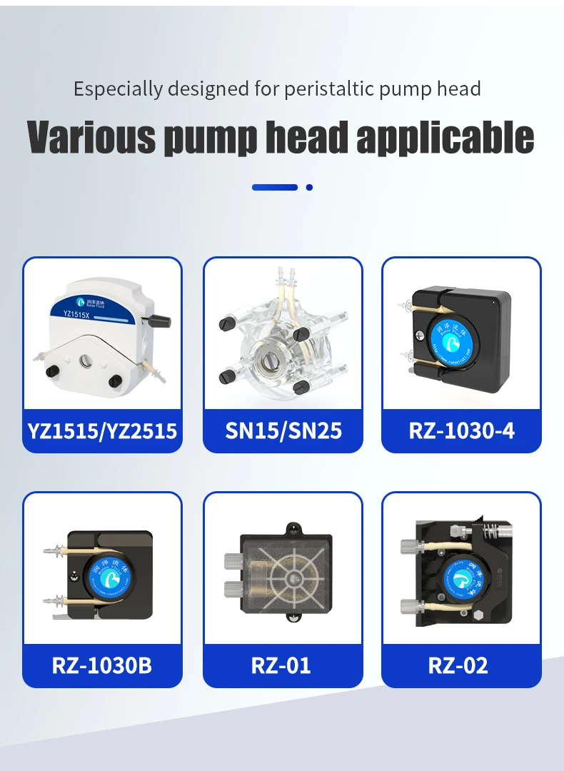 Runze Fluid Peristaltic Pump Head Tube Rubber Tube With Plastic ...
