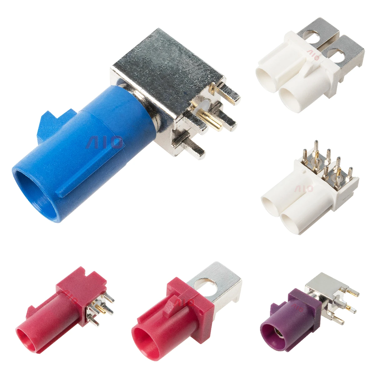 Right Angle Fakra PCB Plug Connector Dual Plug Welded Plate Straight ...