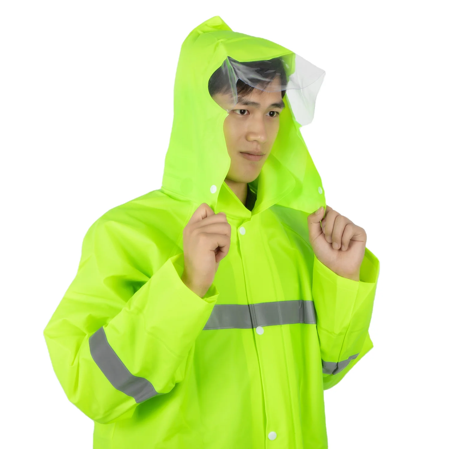 High Visibility Construction Raincoat Worker Waterproof Warning ...