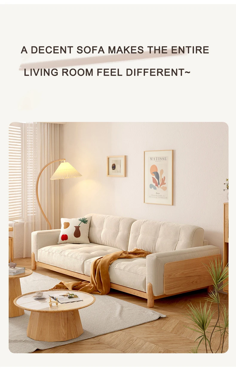 Japanese Style Sofa Small Apartment Solid Wood Simple Modern Living ...