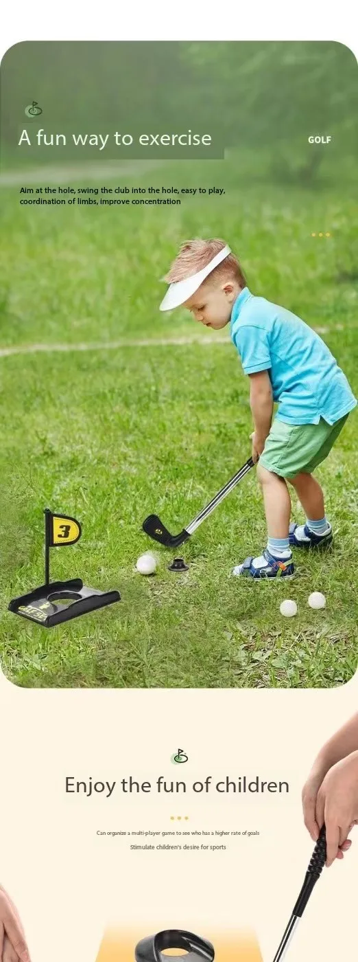 Outdoor Mini Funny Golf Toy Set Kids Learning Active Early Education ...