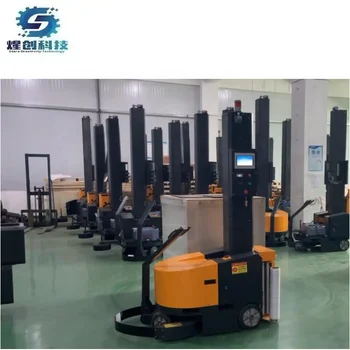 Remote Controlled Automatic Mobile Robot Pallet Stretch Film Wrapping ...