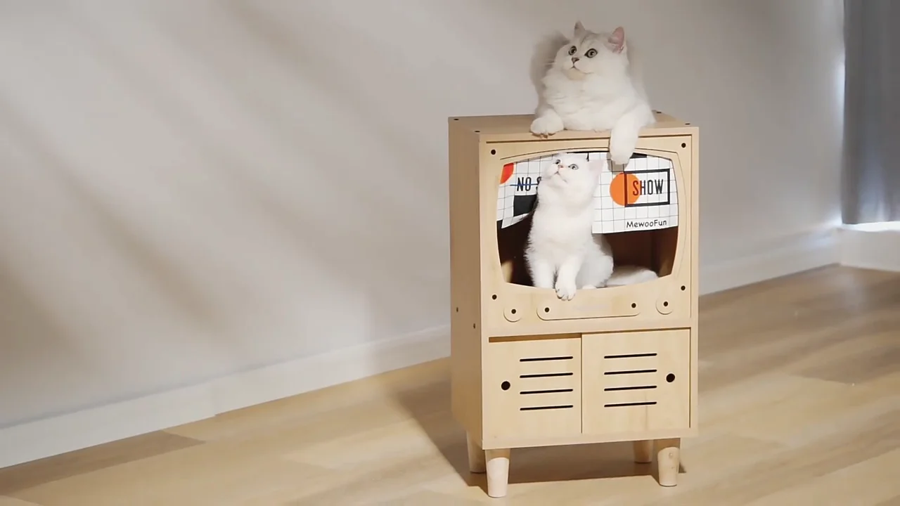 Mewoofun Home Modern Style Cat House Scratcher Luxury Pet Cat House ...