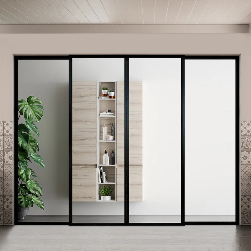 Hanging Rail Sliding Doors Titanium Alloy Trackless Sliding Doors for ...