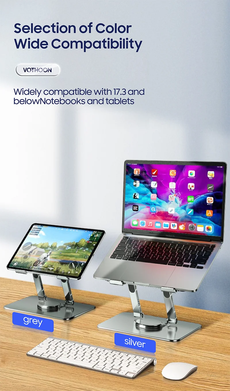 360 Degree Rotating Laptop Stand Home Office Height Adjustable Laptop ...