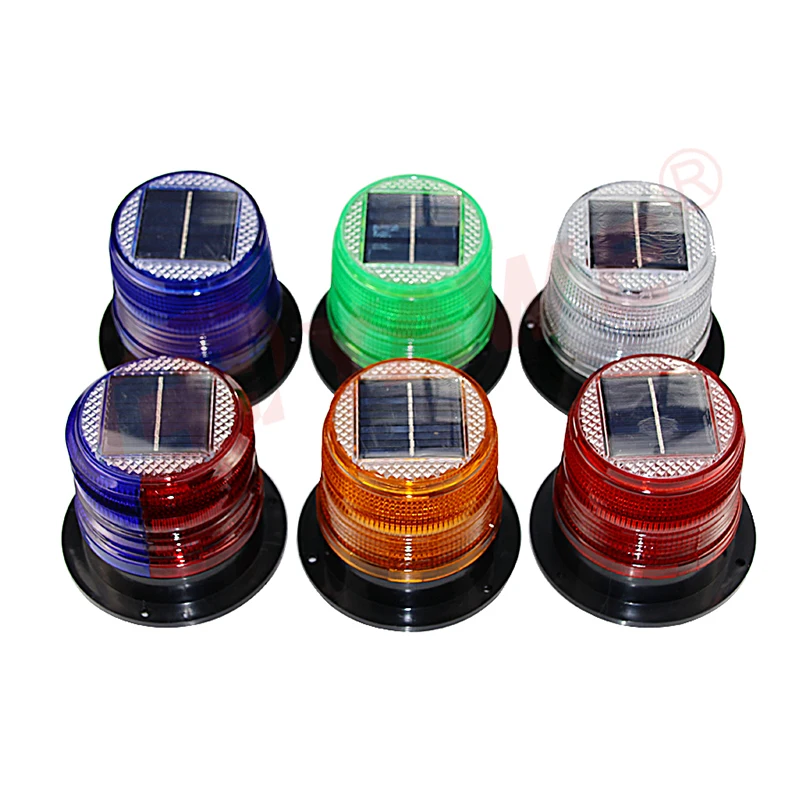 strobe warning light traffic Solar warning light flashing red blue ...