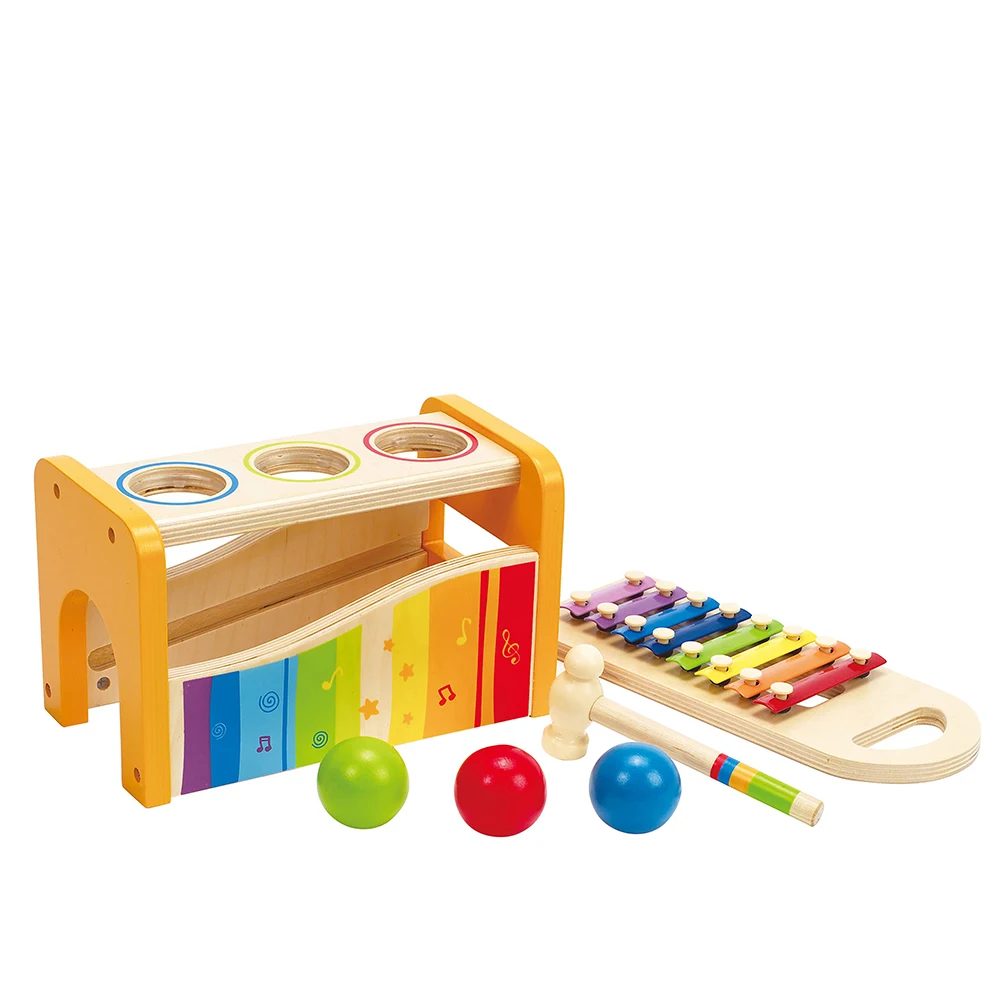 Montessori Multifunctional Hammer Pounding Xylophone Baby Wooden ...