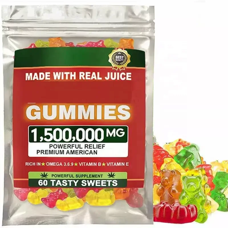 Wholesale Hemp Seed Oil Gummies Candy 60pcs Vitamin Gummy Bears Dietary ...