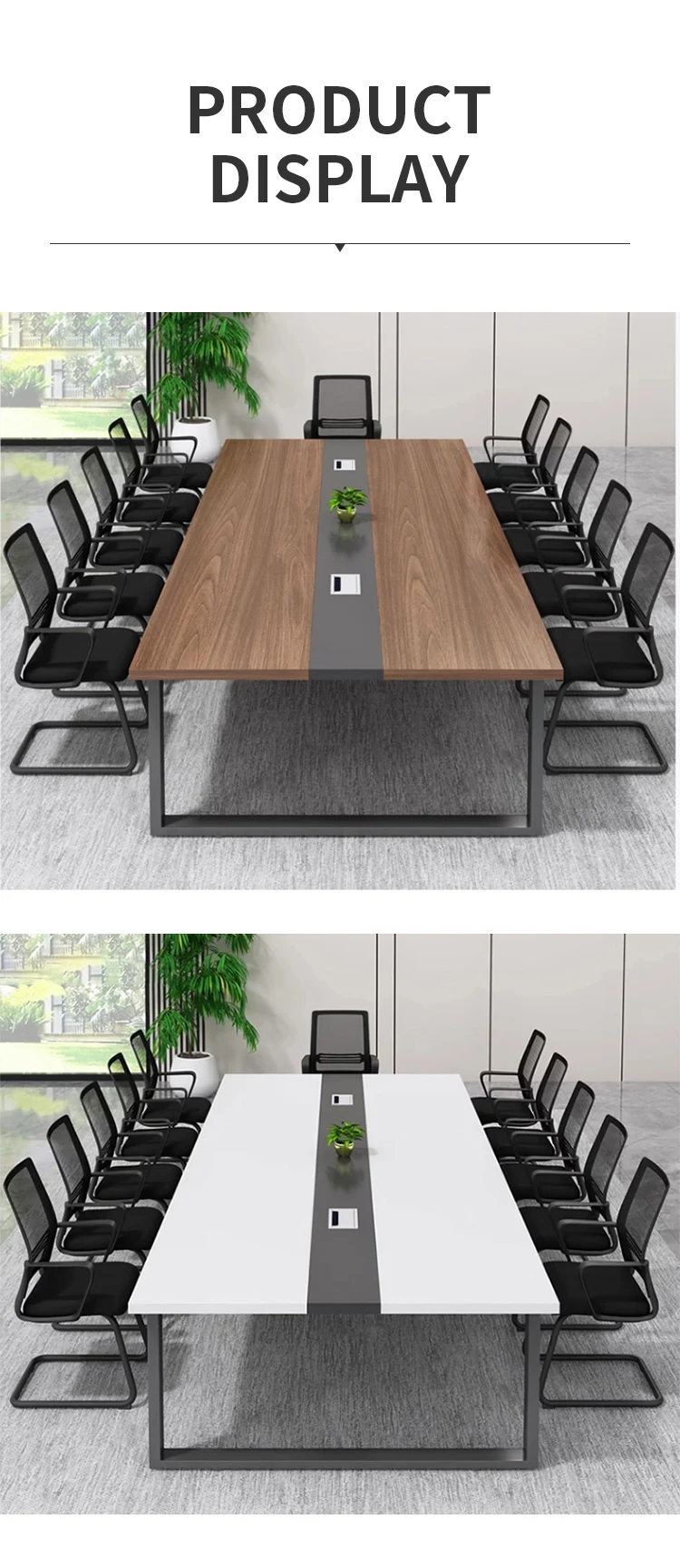 4m 5m 10 Person Wooden Meeting Desk - Modern Office Furniture