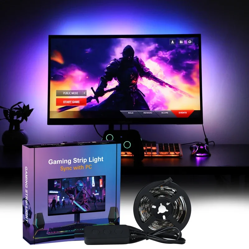 Gaming Strip Light Sync with PC - Colorful LED Backlight