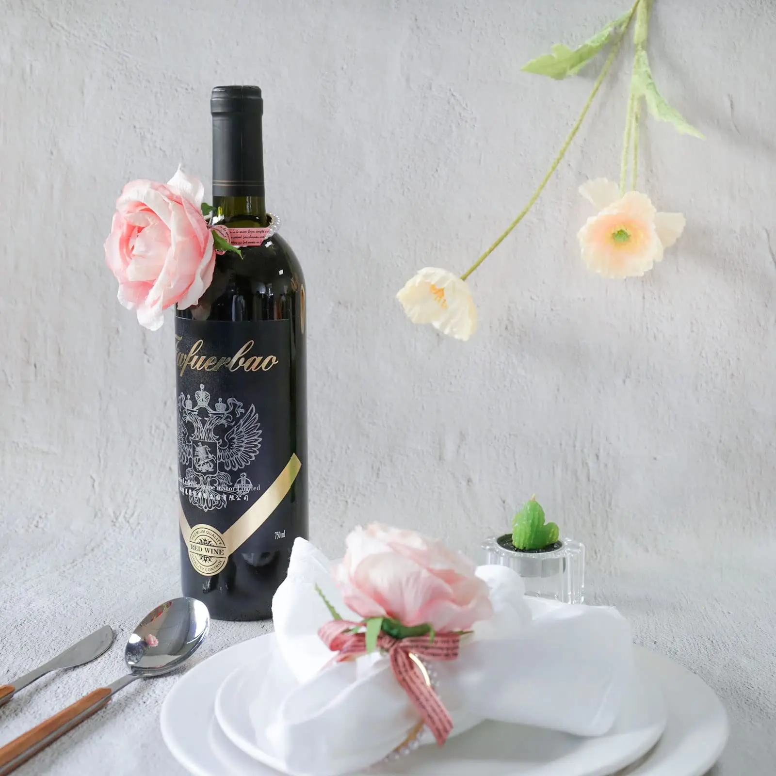 Tabletex Wholesale Artificial Rose Pink Napkin Ring Metal Napkin Rings ...