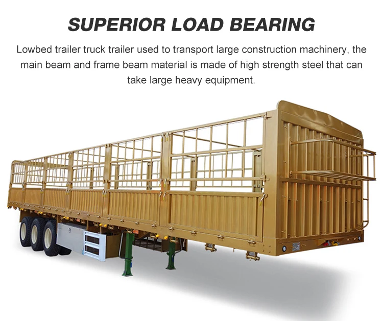 Fence Cargo Semi Truck Side Wall Trailer 3 Axles 40ft 12m 50ton Semi ...