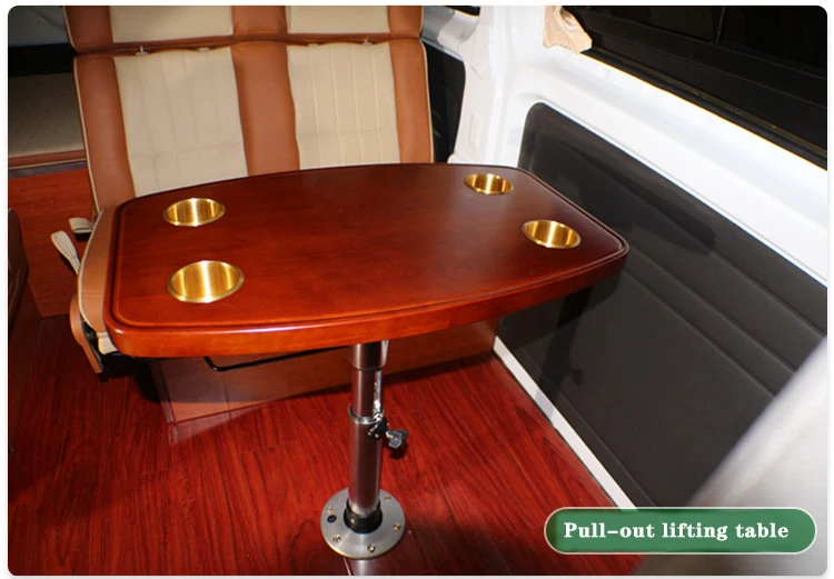 Customized Motorhome Oak Wood Lifting Adjustable Table
