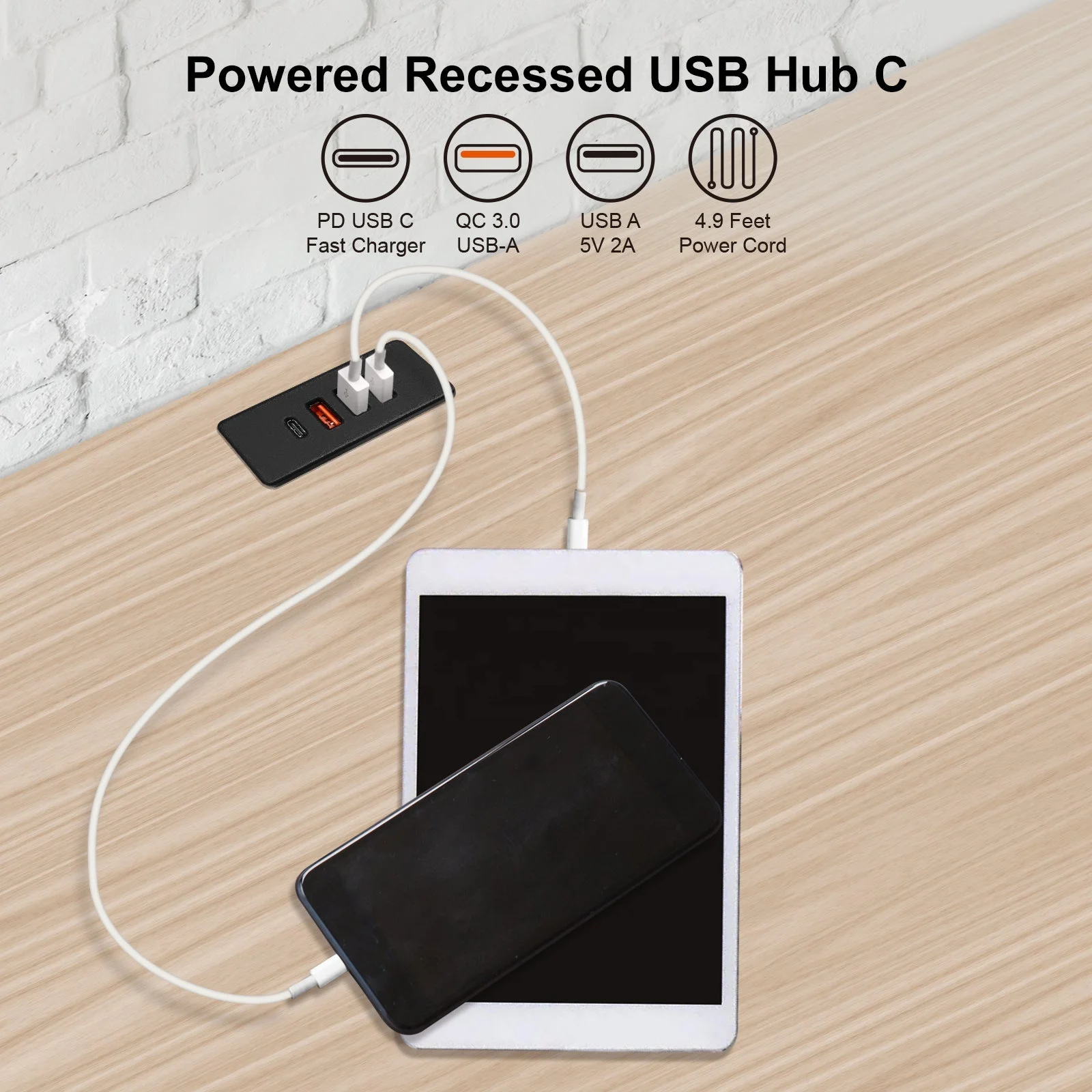 Inserted In Office Desk Furniture Sofa Rectangular 4 Usb Charging Port ...