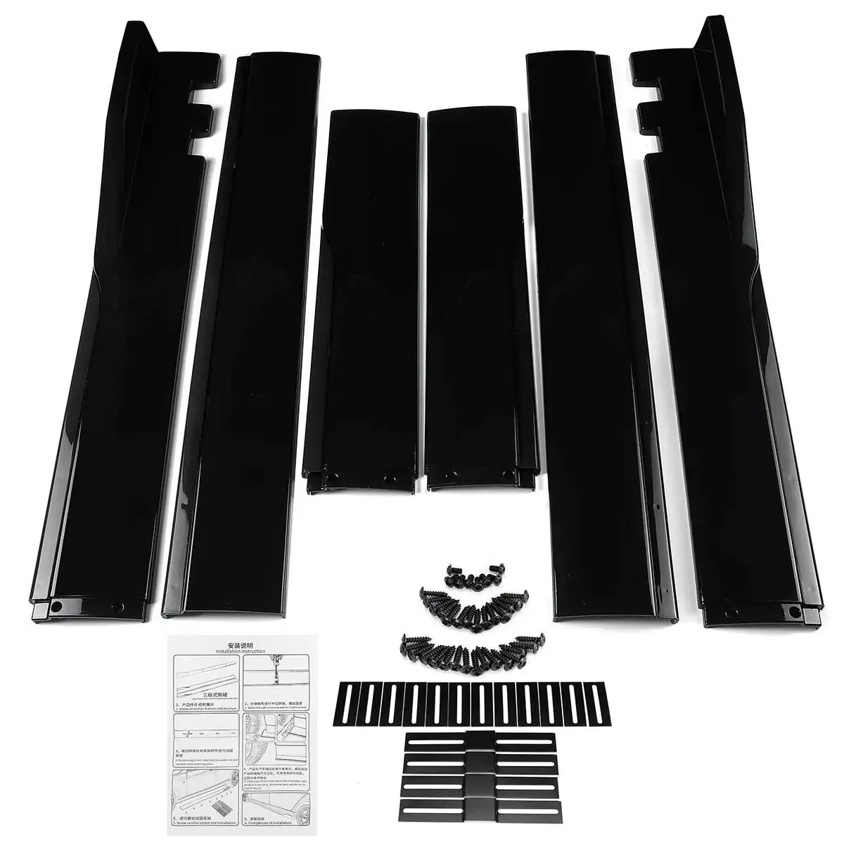 New W205 Side Skirts Extension Rocker Splitters Diffuser Winglet Wings ...