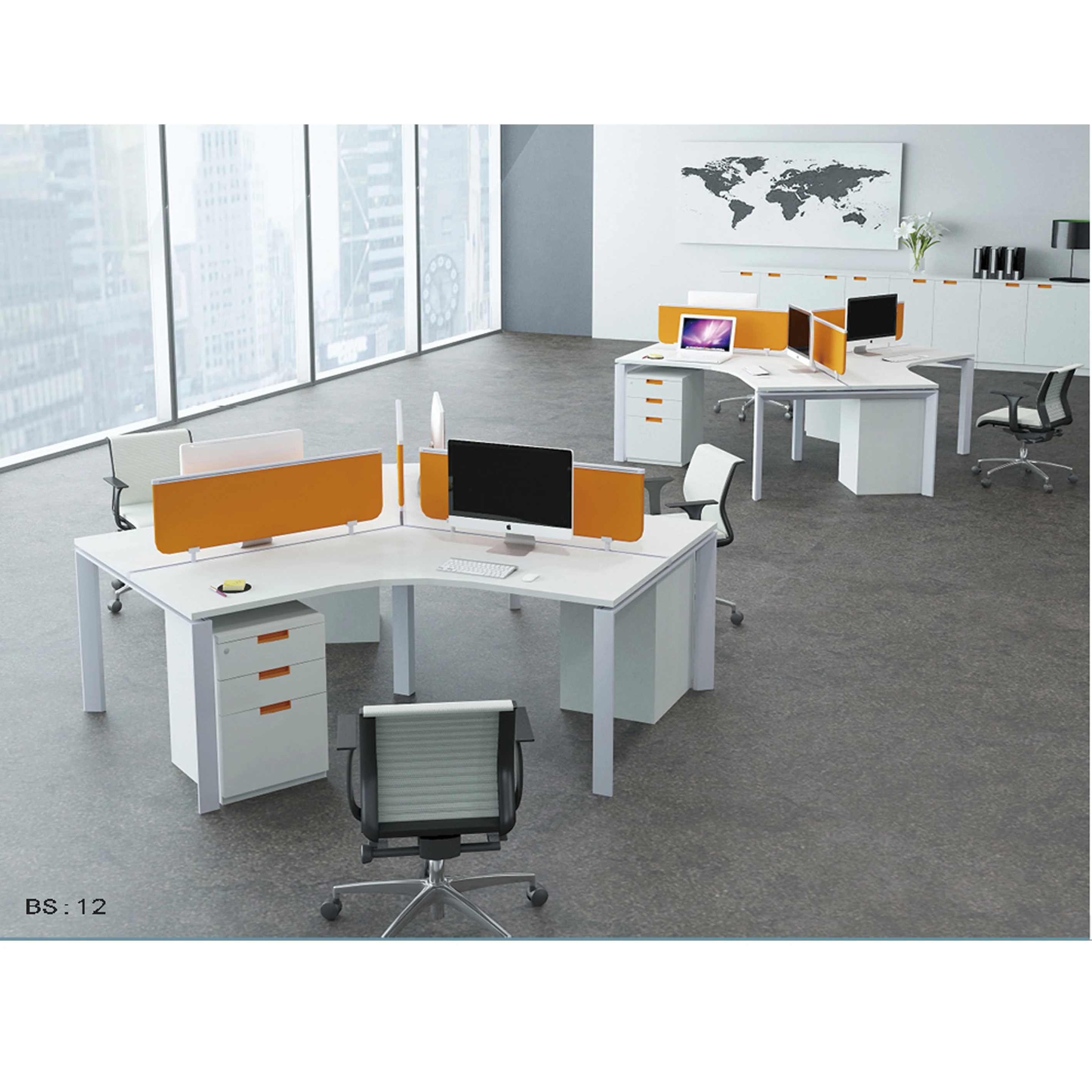 2024 Modern 120 Degree Workstation Desk Wooden Computer Desk For Office ...