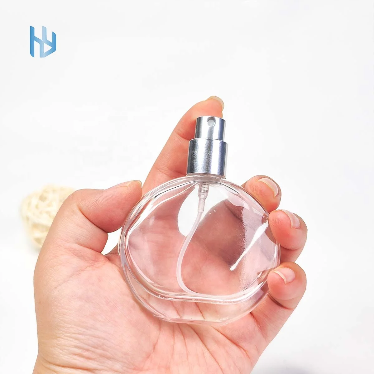 30ml/50ml Flat Shape Cosmetic Perfume Glass Bottle Elegant Gold/sliver ...