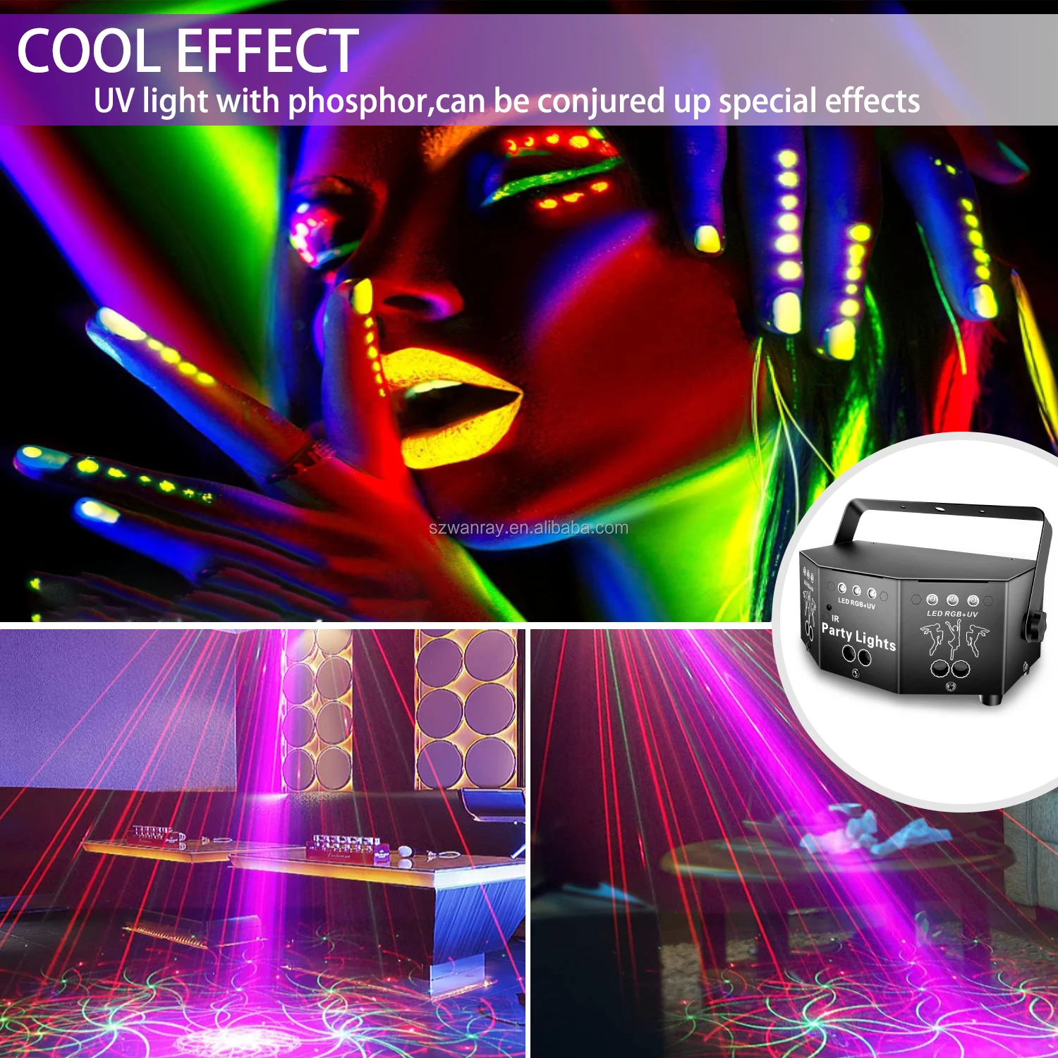 Factory 15 Eyes RGB UV Disco Lazer Light With DMX Remote Control Laser ...