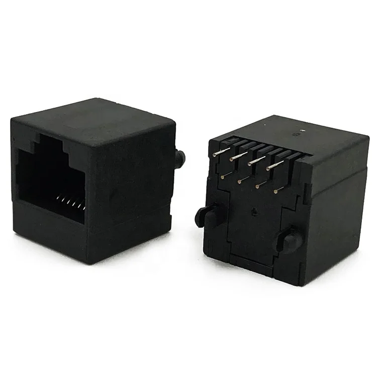 Vertical Rj45 Modular Jack 8p8c Connectors Female Top Entry 180degreen ...