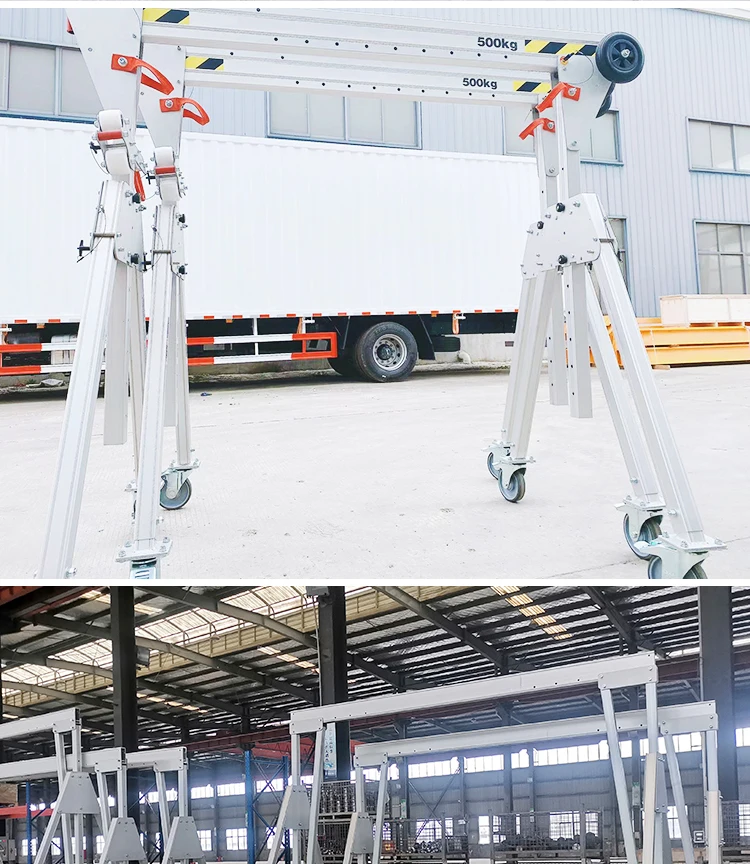Portable Crane 500kg 1t 2t 3t 5t Adjustable Height Small Aluminum ...