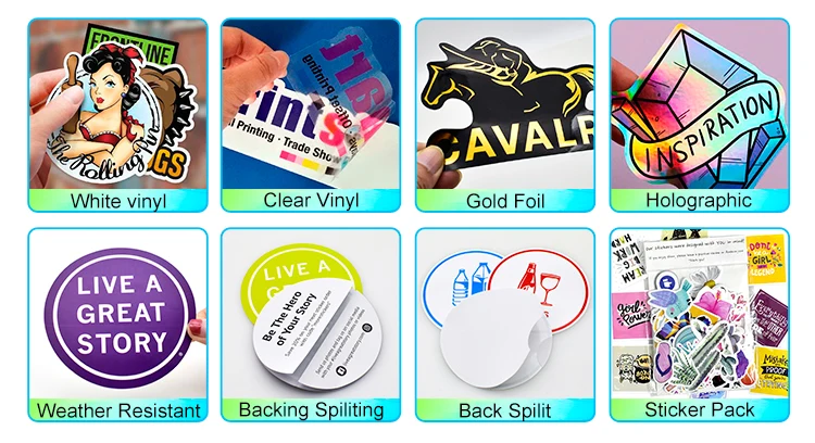 UV Custom Digital Printing Vinyl Die Cut Stickers Waterproof Vibrant ...