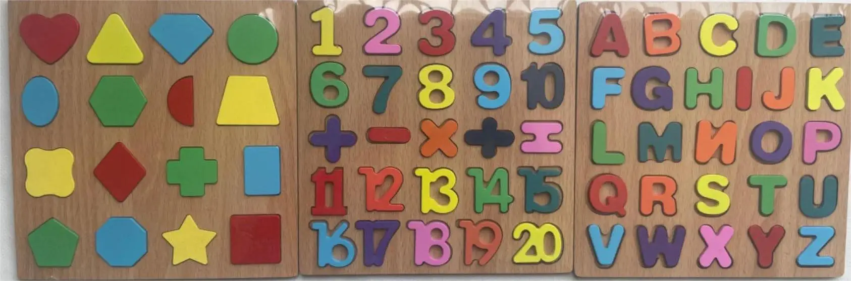 Wooden Board with Colorful Alphabet Numbers - Montessori Toy