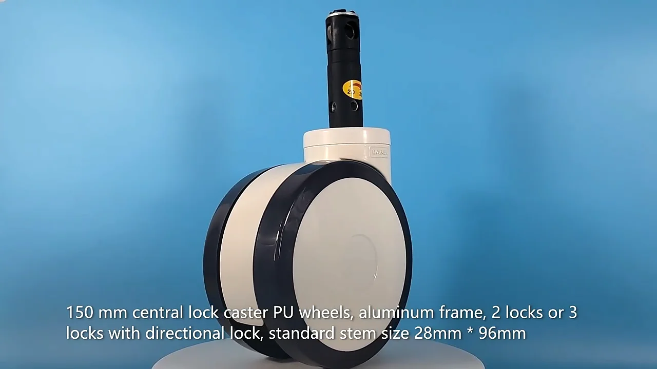 150mm 6 Inch Central Lock Medical Caster For Hospital Bed Trolley ...