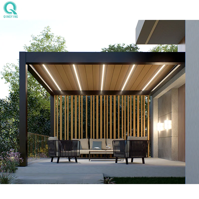 Patio Canopy Electric Garden Terrasse Gazebo Waterproof Bioclimatique ...