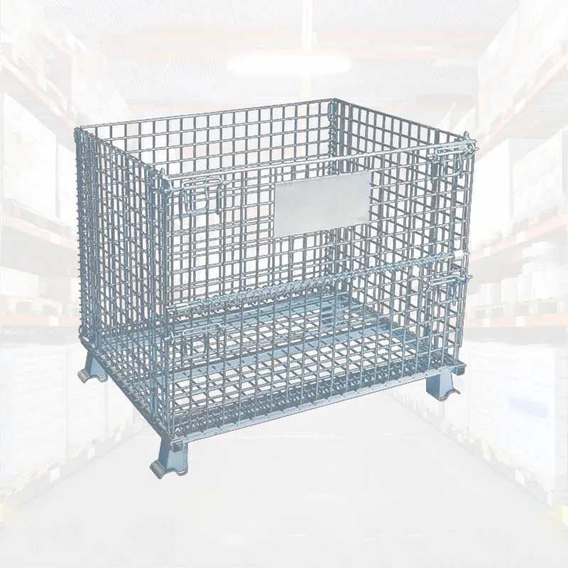 Medium Weight Warehouse Stackable Foldable Storage Steel Mesh ...