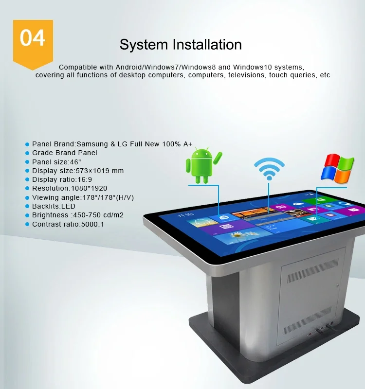 Interactive Screen Desk Smart Coffee Lcd Display Touch Table For ...