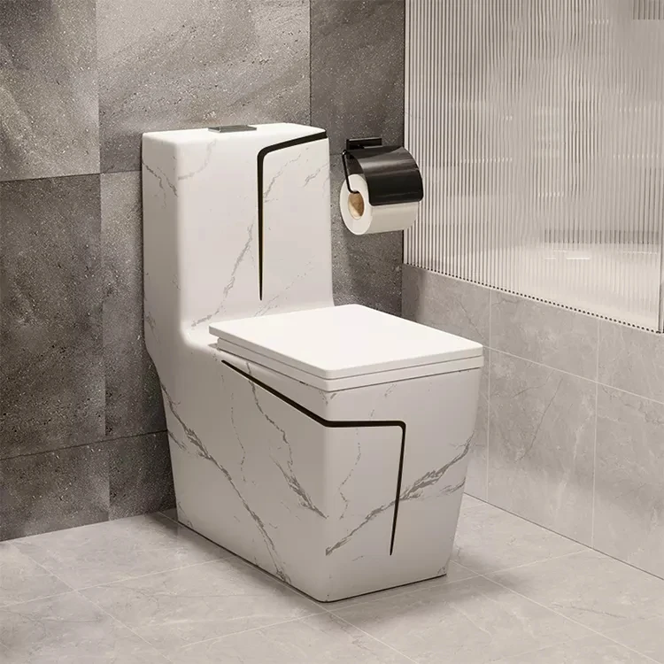New Design Luxury square Grey Color Modern Bathroom Floor Mount Commode ...