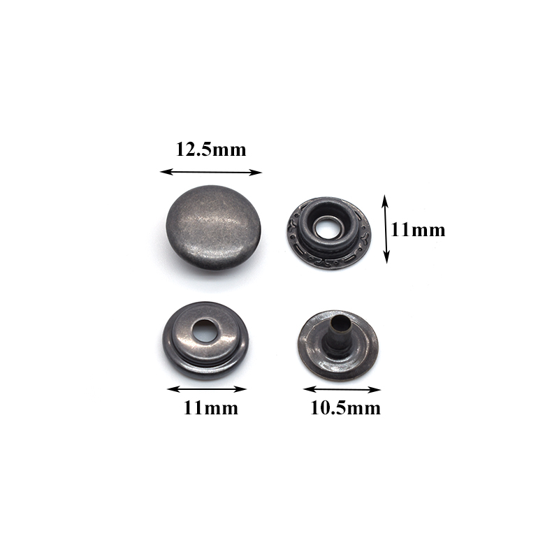 Customized Color Four Part Spring Snap Button - Brass Metal