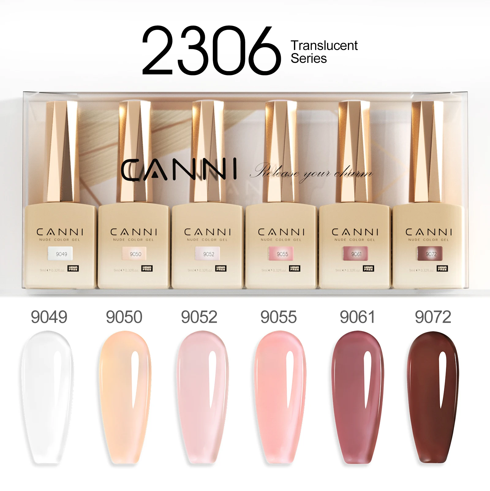 CANNI New 9ml Hema Free Uv Gel Nail Polish Enamel Gel Set 6pcs/lot Uv ...