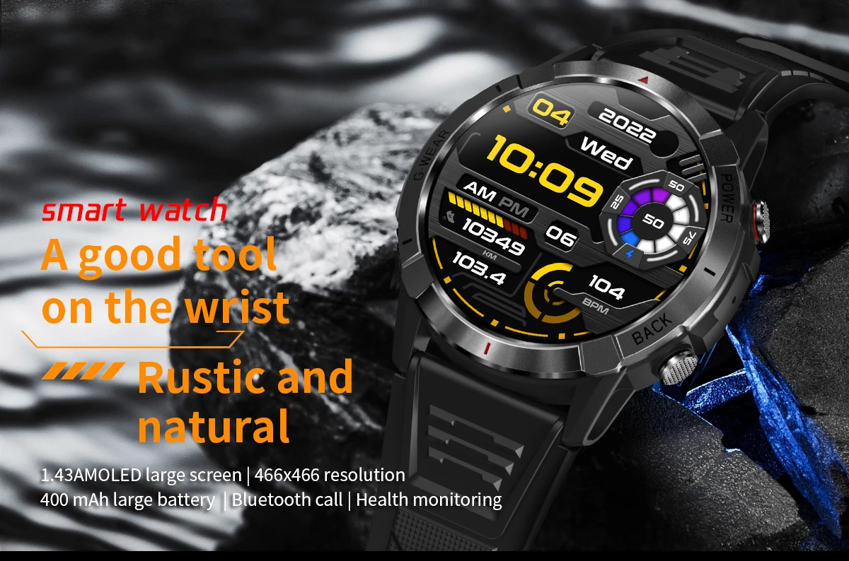 SENBONO NX10 Smartwatch - IP68 Waterproof & AMOLED Screen