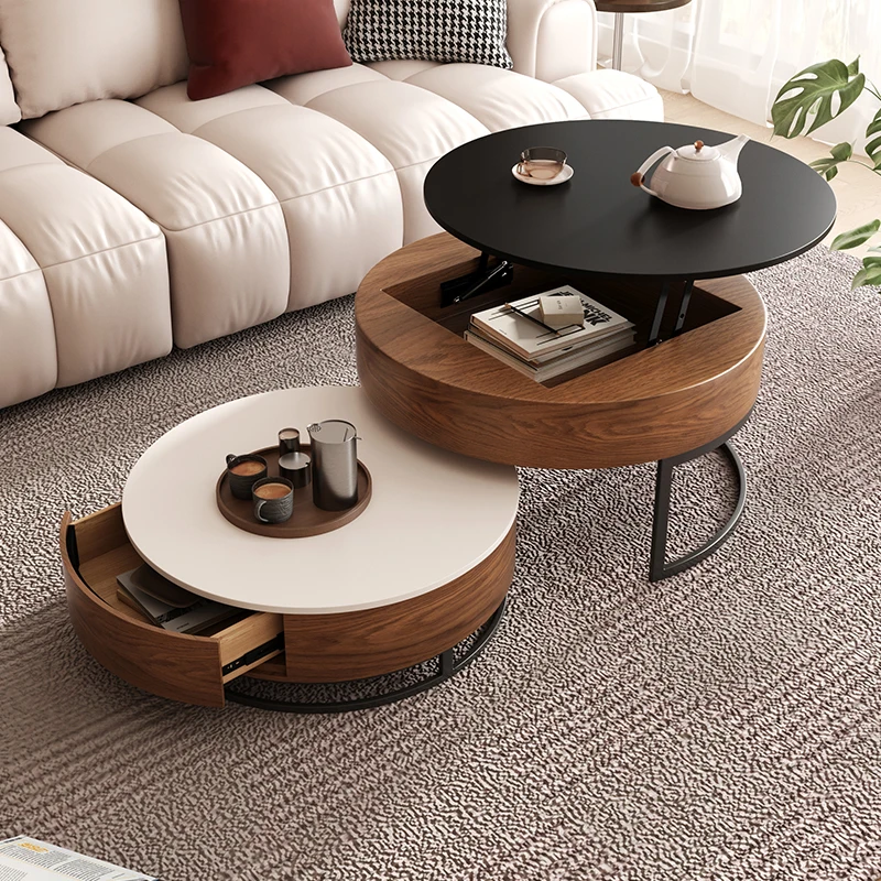 Modern White Marble Combination Coffee Table In Living Room Wooden ...