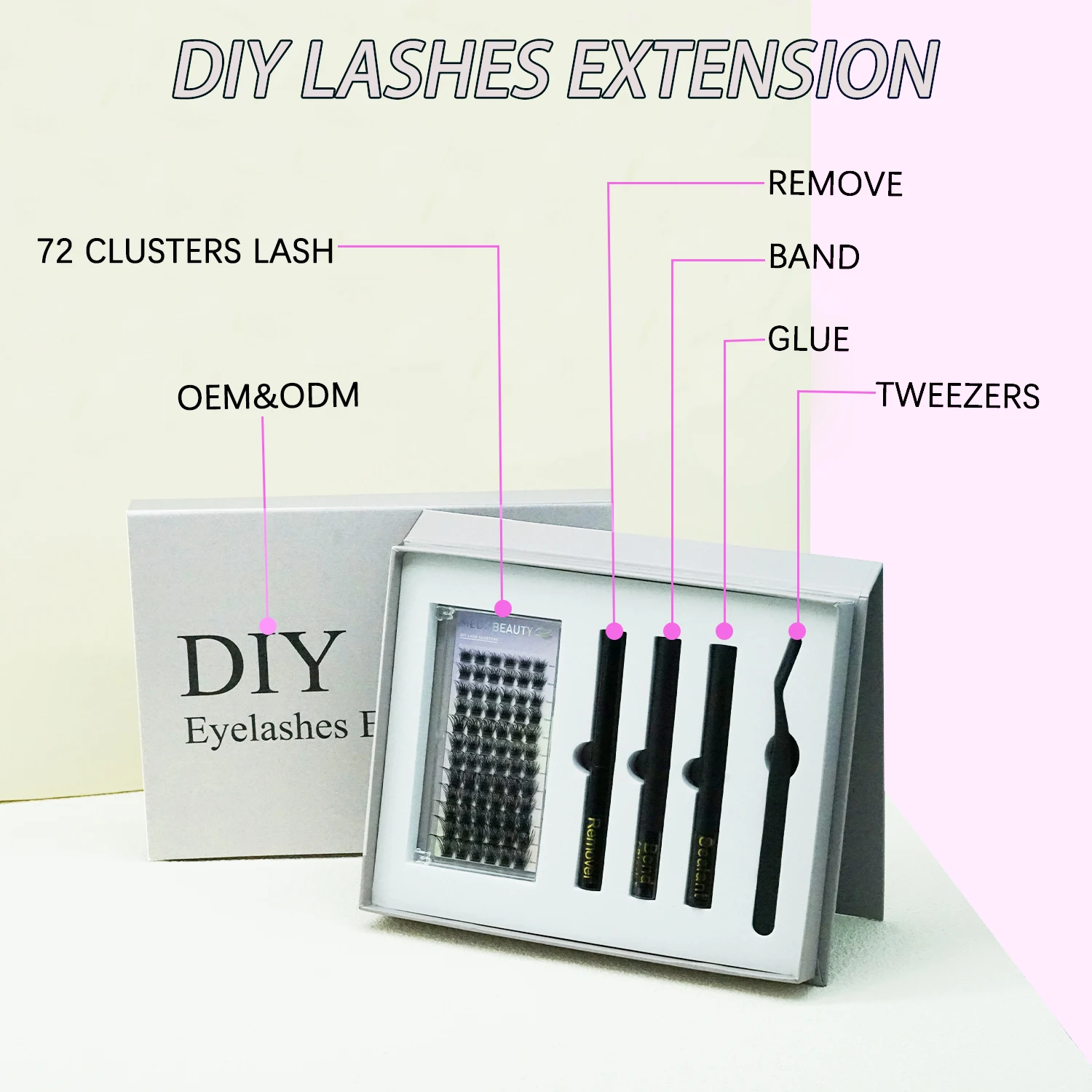 Medylashes Wholesale Cluster Lashes Custom Private Label D Curl Cluster ...