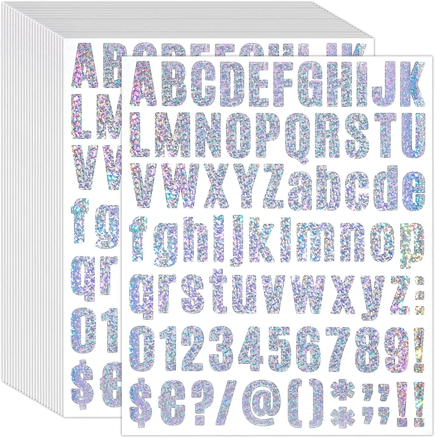 Glitter Letters Holographic Number Glitter Decal Stickers For Scrapbook ...