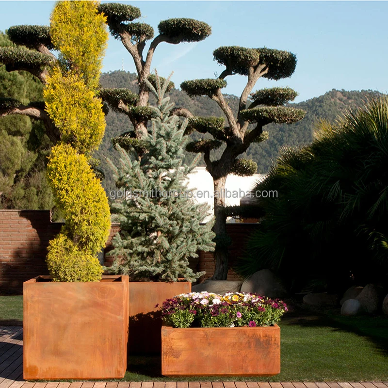 Rust Board Flower Box - Weathering Planter - Weathering Steel Material ...