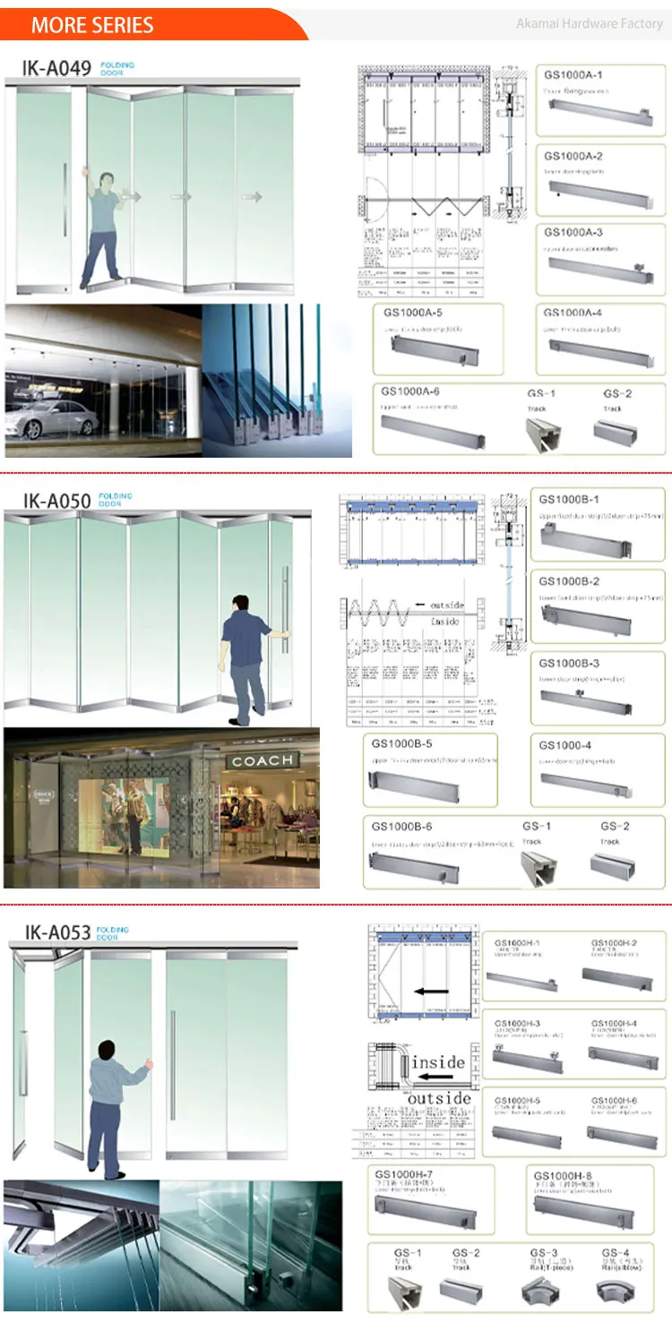 IKMA Bi-Fold Coplanar Sliding System - Frameless Doors