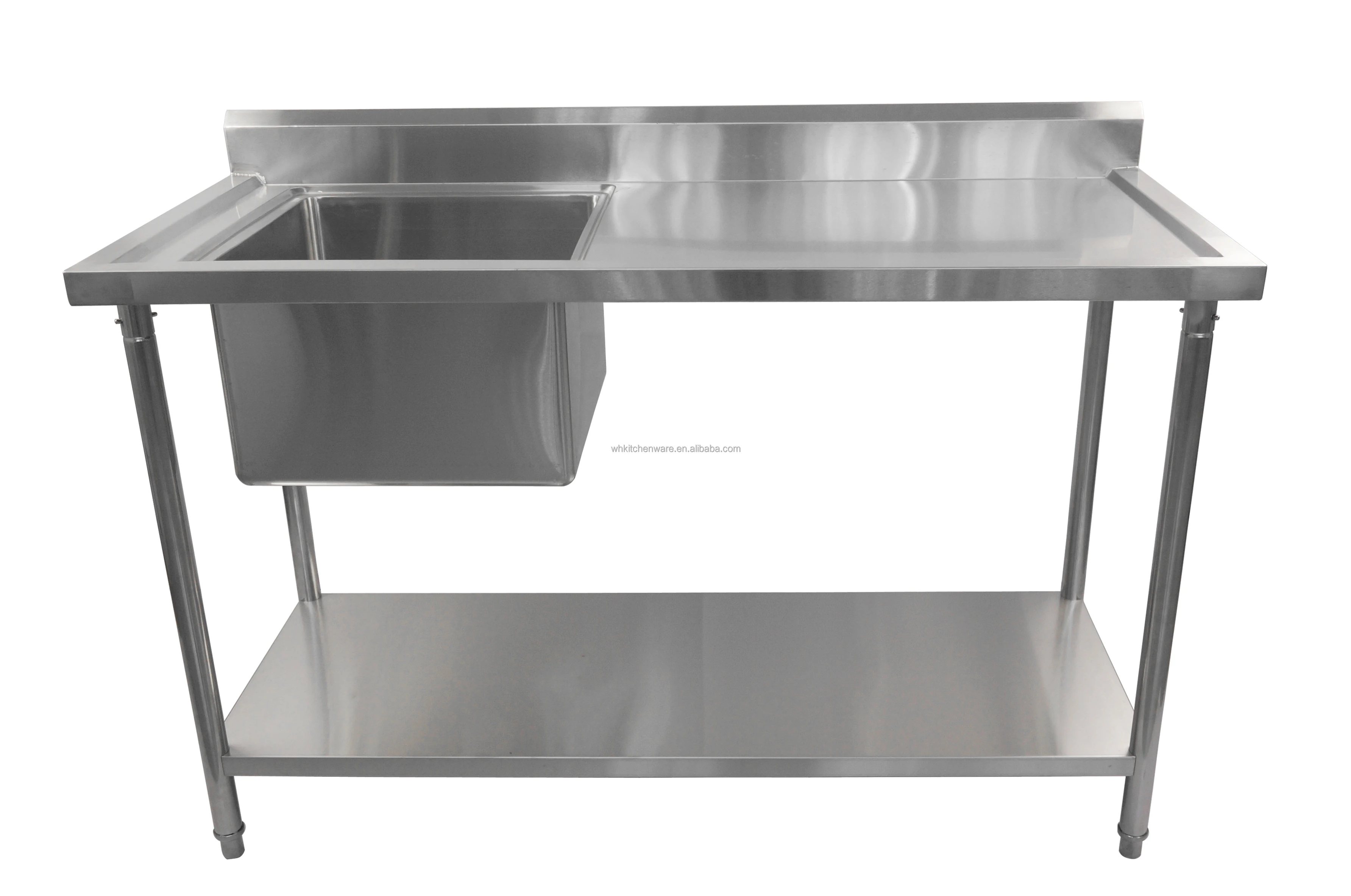 Stainless Steel Kitchen Work Cabinet With Double-walled Sliding Doors 3 ...