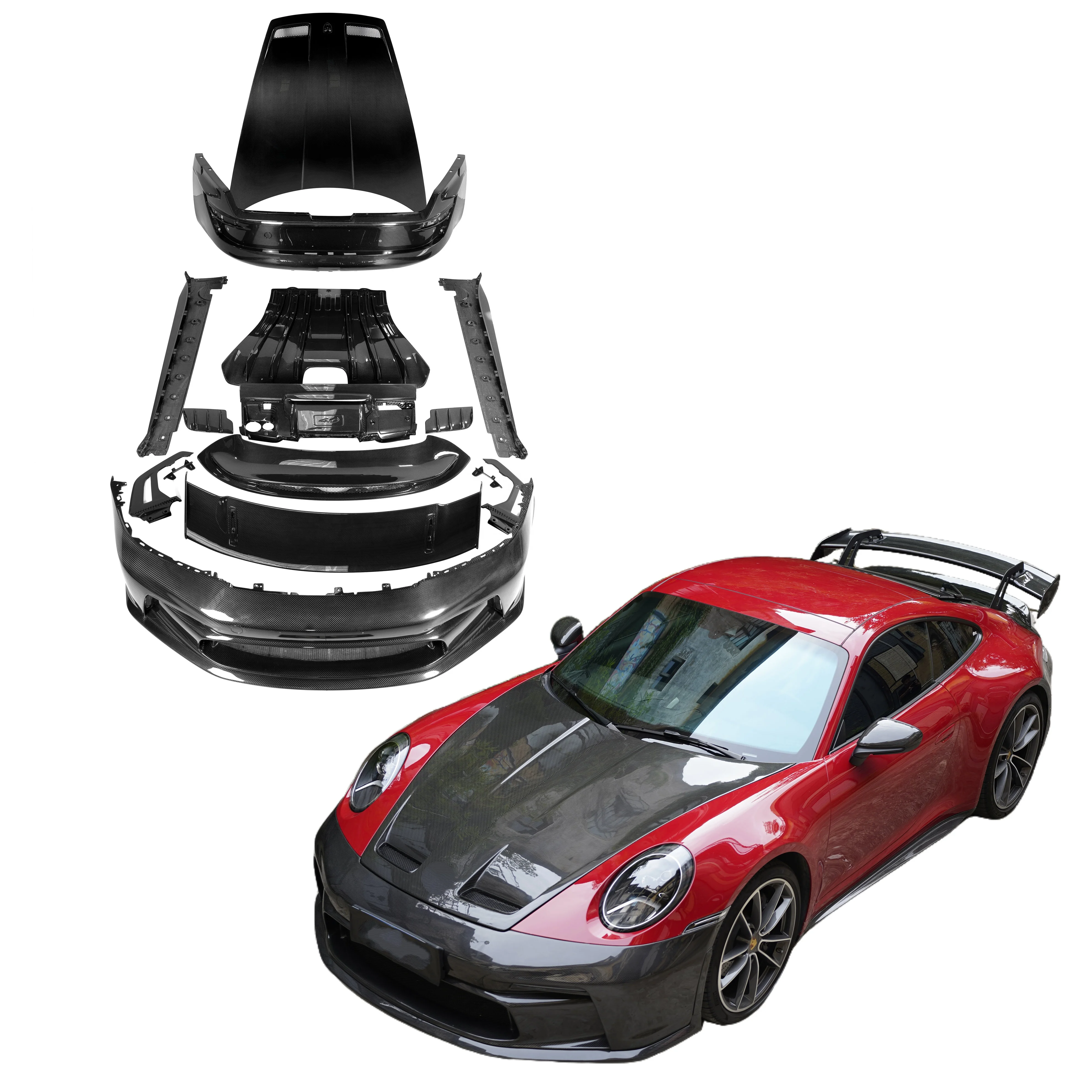 Bodykit For Porsche 992 Body Kit Dry Carbon Fiber Engine Cover Front ...