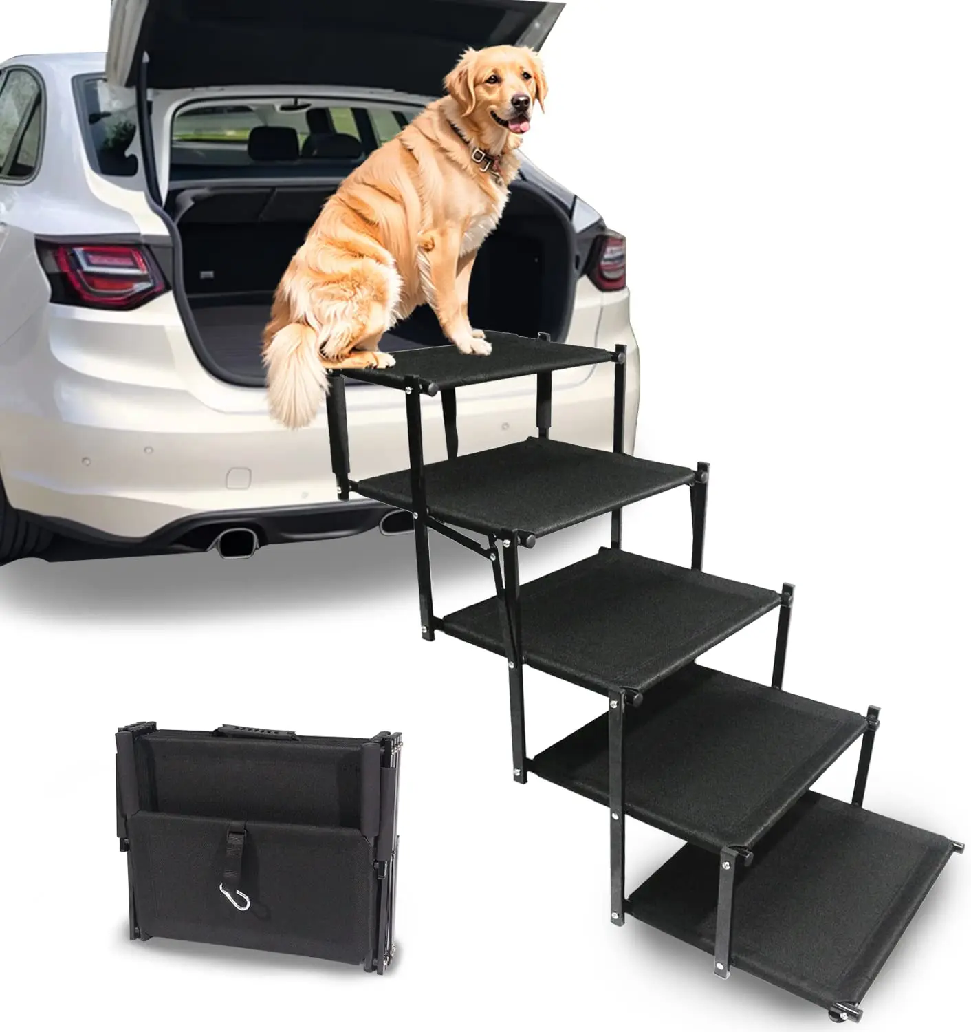 CANBO Folding Portable Steel Outdoor Dog Stairs Steps Foldable Pet Dog ...