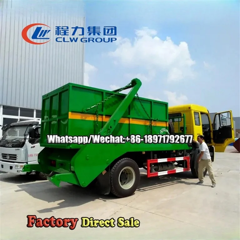 Sinotruk Howo Skip Loader Arm Roll Garbage Truck 4x2 8 Cbm Swing Arm ...