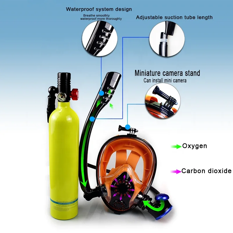 Underwater Mini Lung Air Tank - 1L Scuba Diving Oxygen Tank