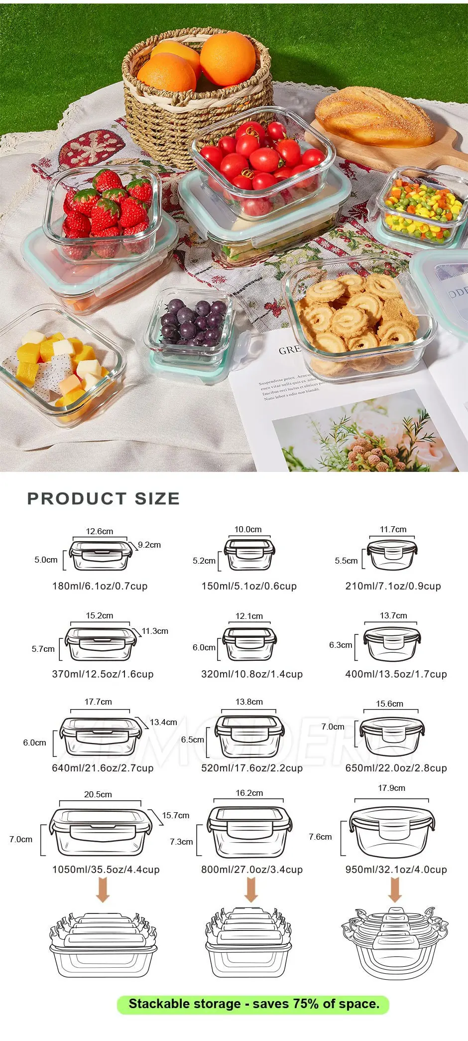 Superior Glass Food Storage Containers Set Safe Food Containers ...