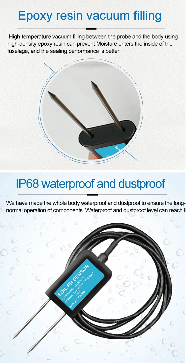 Soil Ph Sensor Ph Analyzer Wired Mode Analog Rs485/0-5v/4-20ma For ...